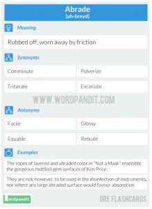 Abrade GRE Vocabulary Flashcard - Wordpandit